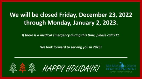 Holiday Office Closure | MMDHD District Health Department